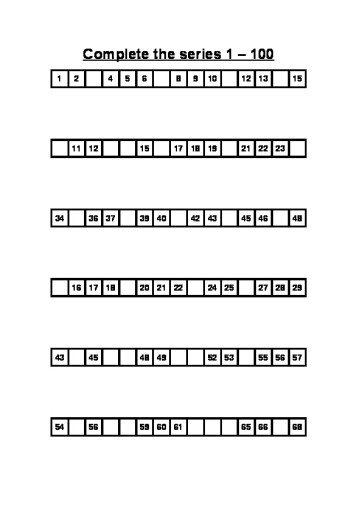 Complete the series 1 - 100 - Planetpsyd