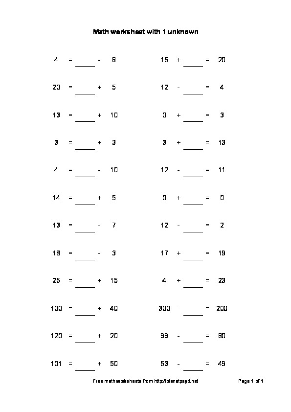 Planetpsyd - Math materials and worksheets