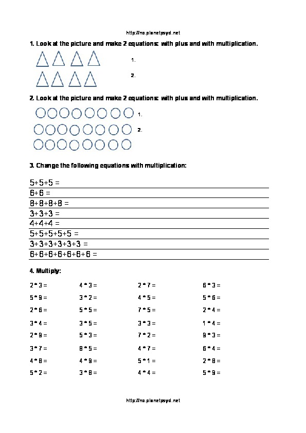 Multiplication table easy worksheet - Planetpsyd