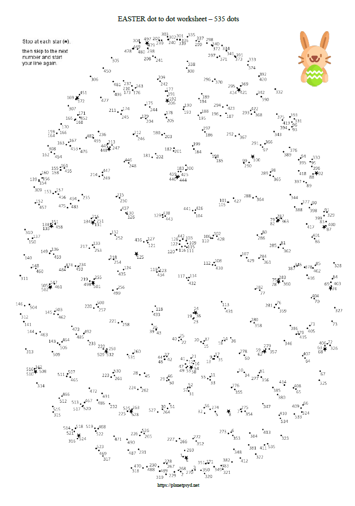 Easter dot to dots 535 - Planetpsyd
